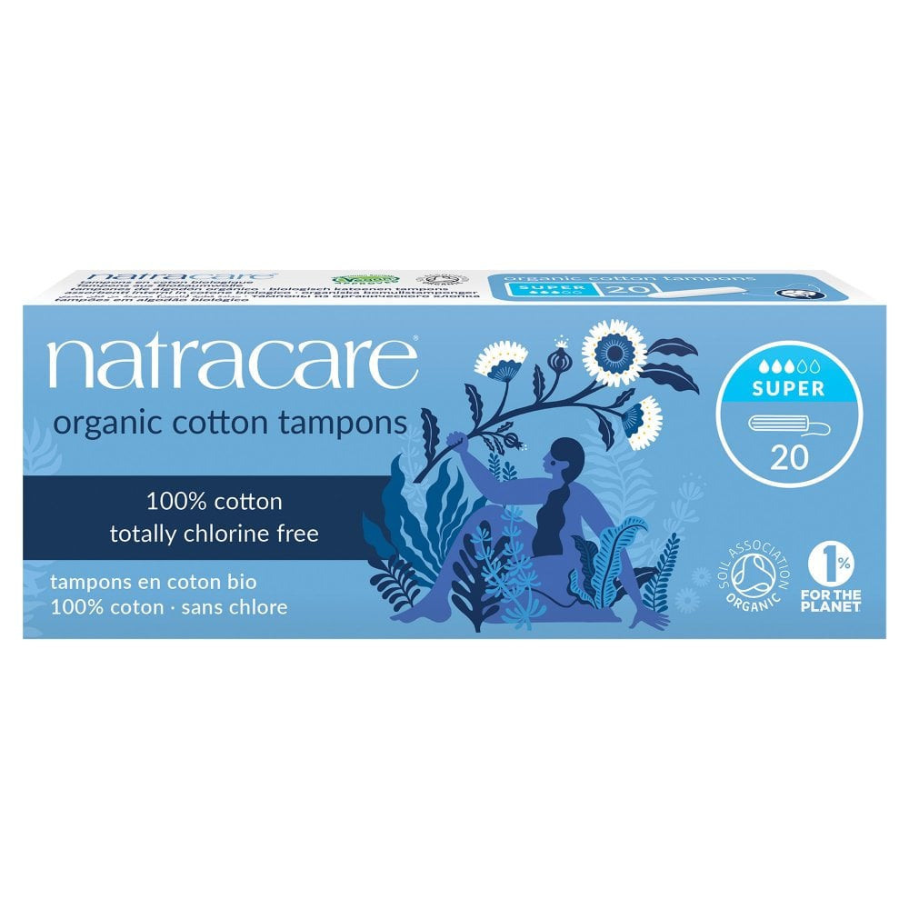 Natracare Organic Super Cotton Tampons (Non Applicator) - 20 Tampons ...